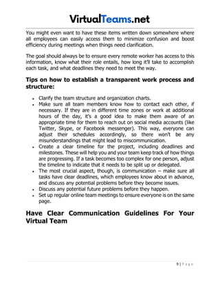 Managing Virtual Teams [The Ultimate Guide] | PDF | Resume Writing and Advice | Job Search