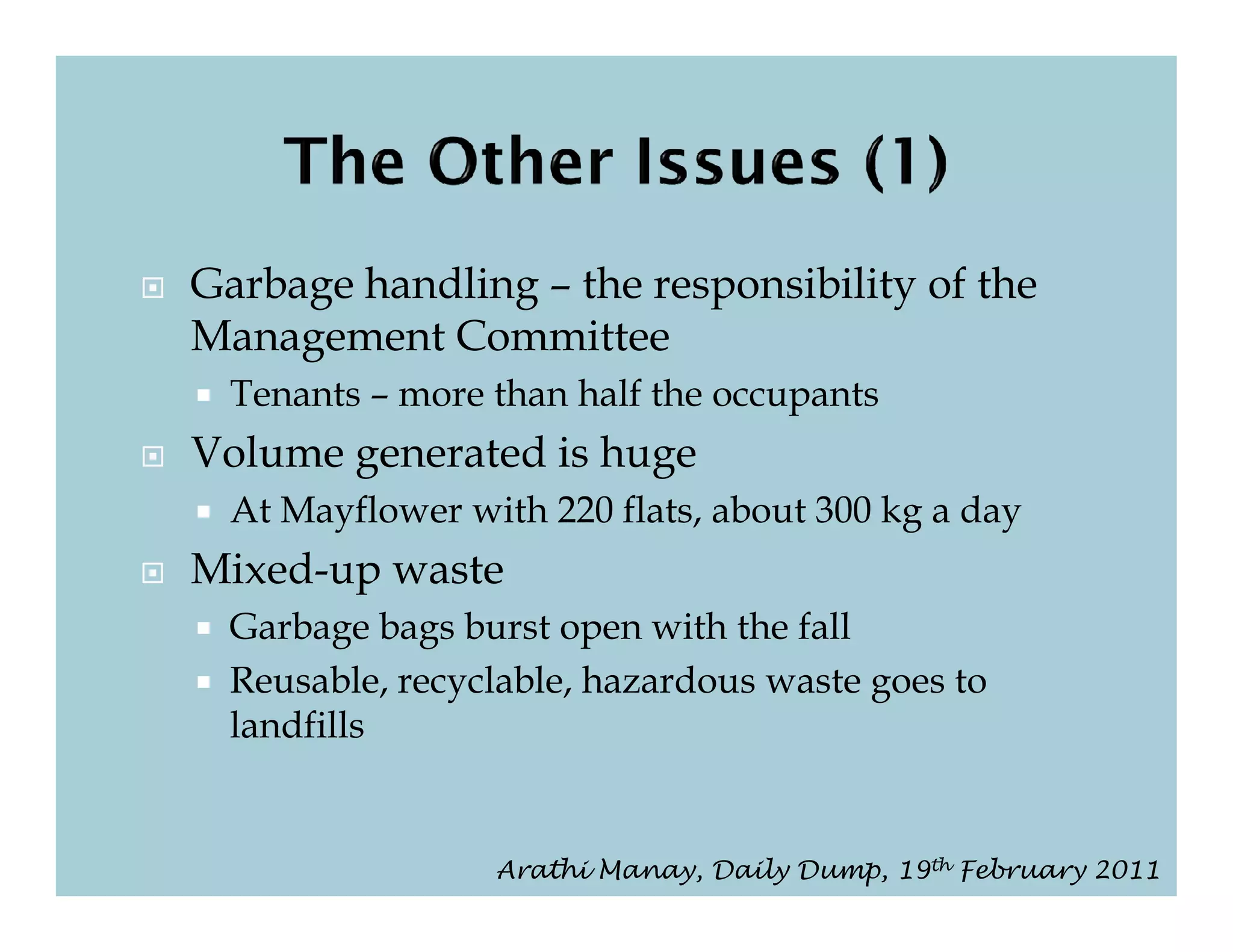 Managing waste in large apartments | PDF