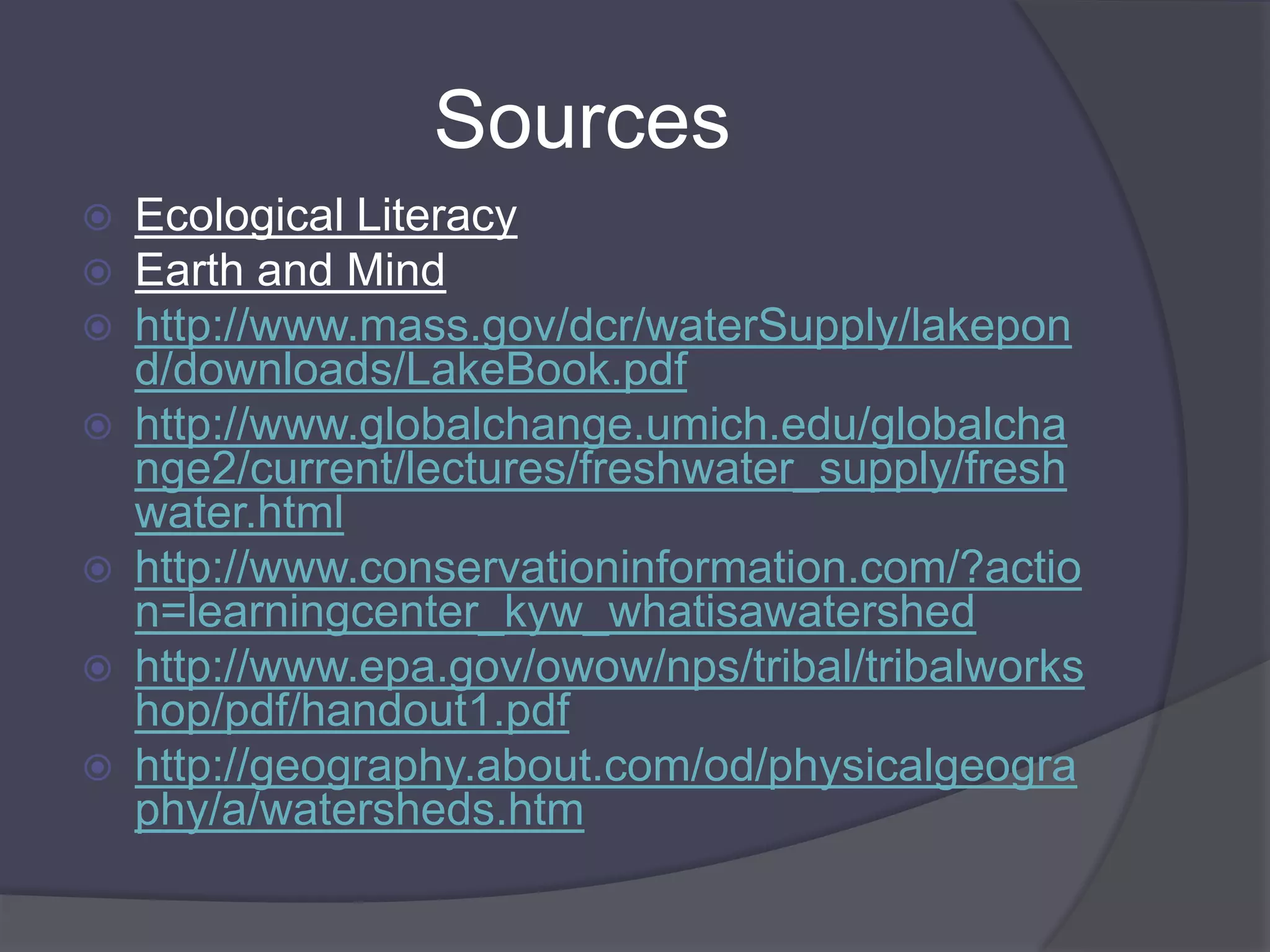 Managing Water & Watersheds | PPTX | Environment | Science