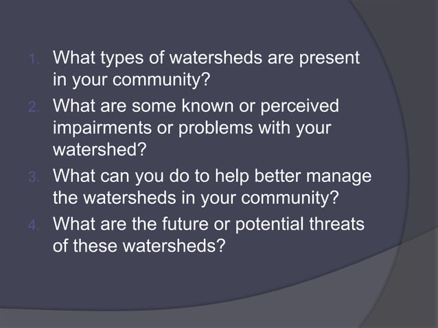 Managing Water & Watersheds | PPTX | Environment | Science