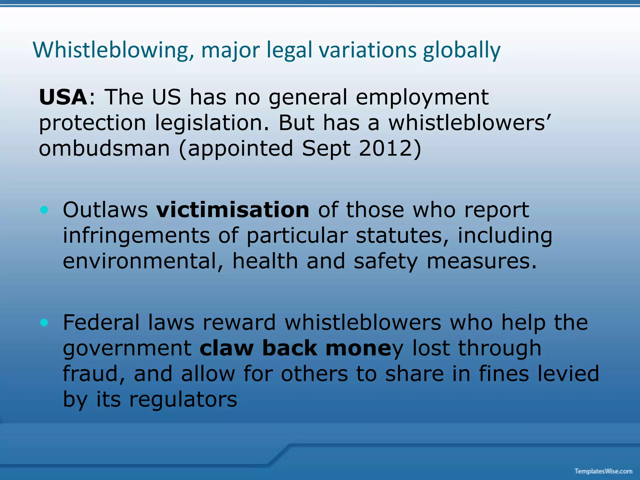 Managing Whistleblowing, risks and responsibilities | PPTX