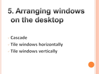 Managing windows | PPT