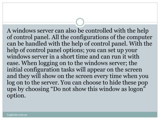 Managing windows server and control panel | PPT