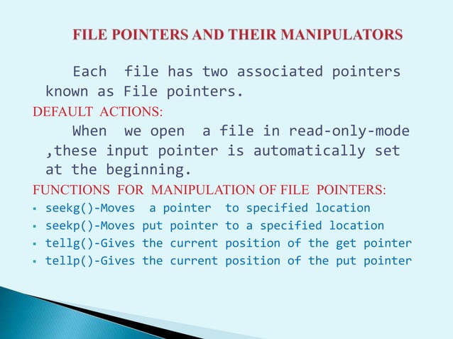 Managing console of I/o operations & working with files | PPT
