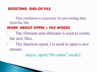 Managing console i/o operation,working with files | PPTX