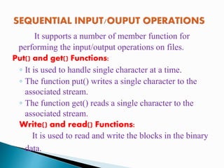 Managing console i/o operation,working with files | PPTX