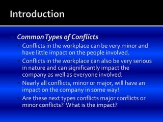 Managing workplace conflicts | PPTX