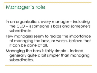 Managing your boss | PPT