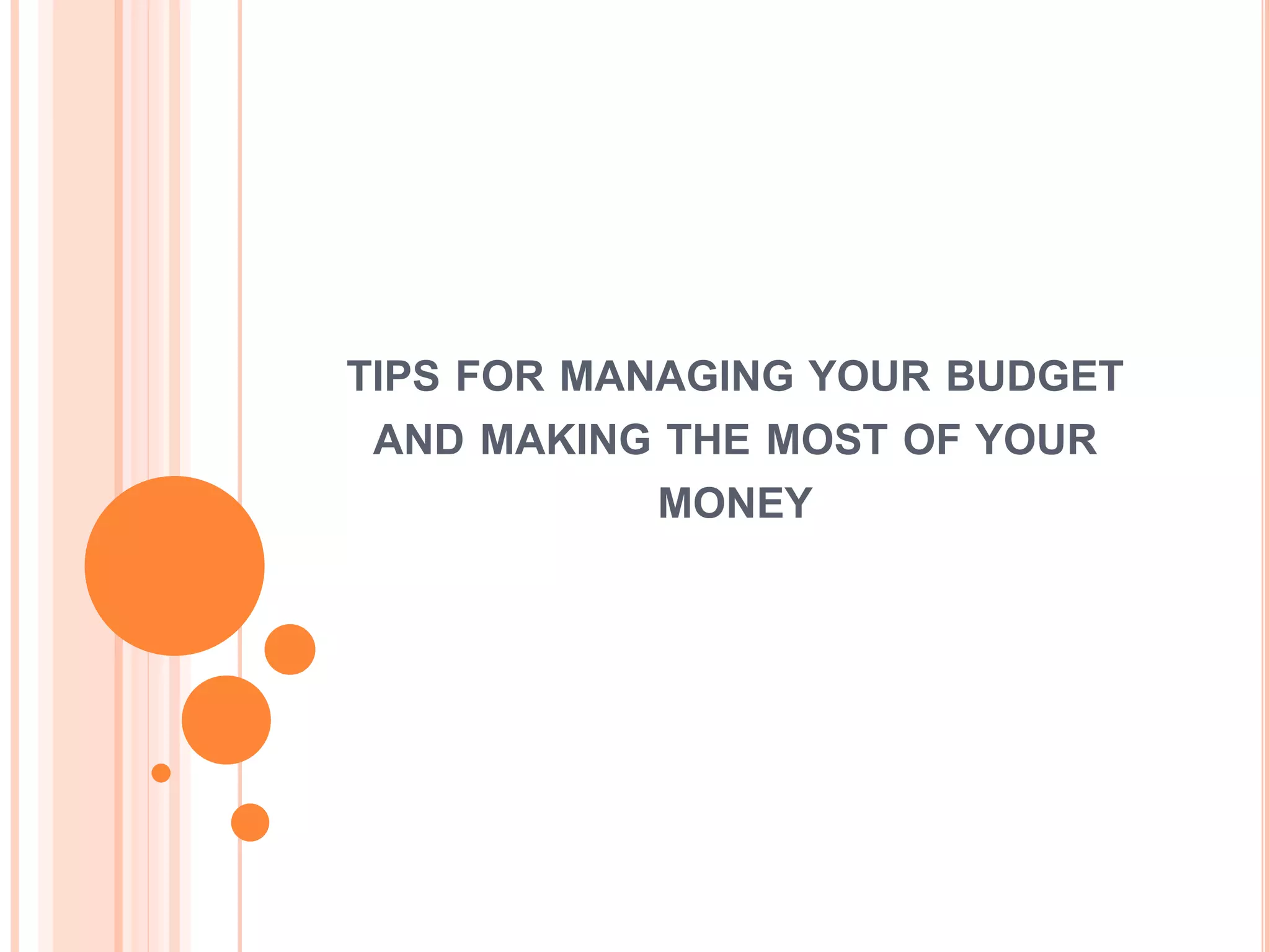 Managing your budget | PPT