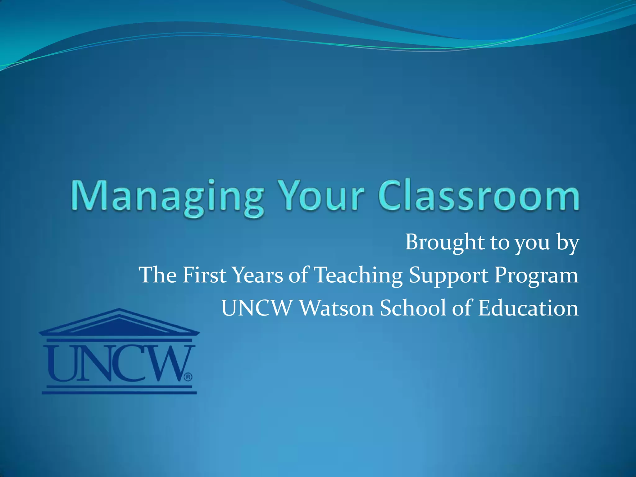 Managing Your Classroom | PPT