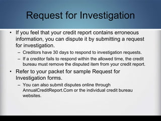 Managing Your Credit | PPTX