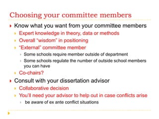 Managing your dissertation committee 2011 | PPT | Free Download