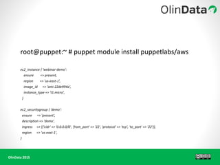 Webinar - Managing your Docker containers and AWS cloud with Puppet | PDF