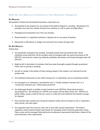 Managing Your Hazardous Waste: A Guide for Small Business | PDF