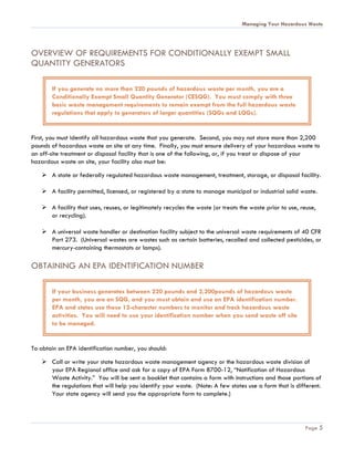Managing Your Hazardous Waste: A Guide for Small Business | PDF