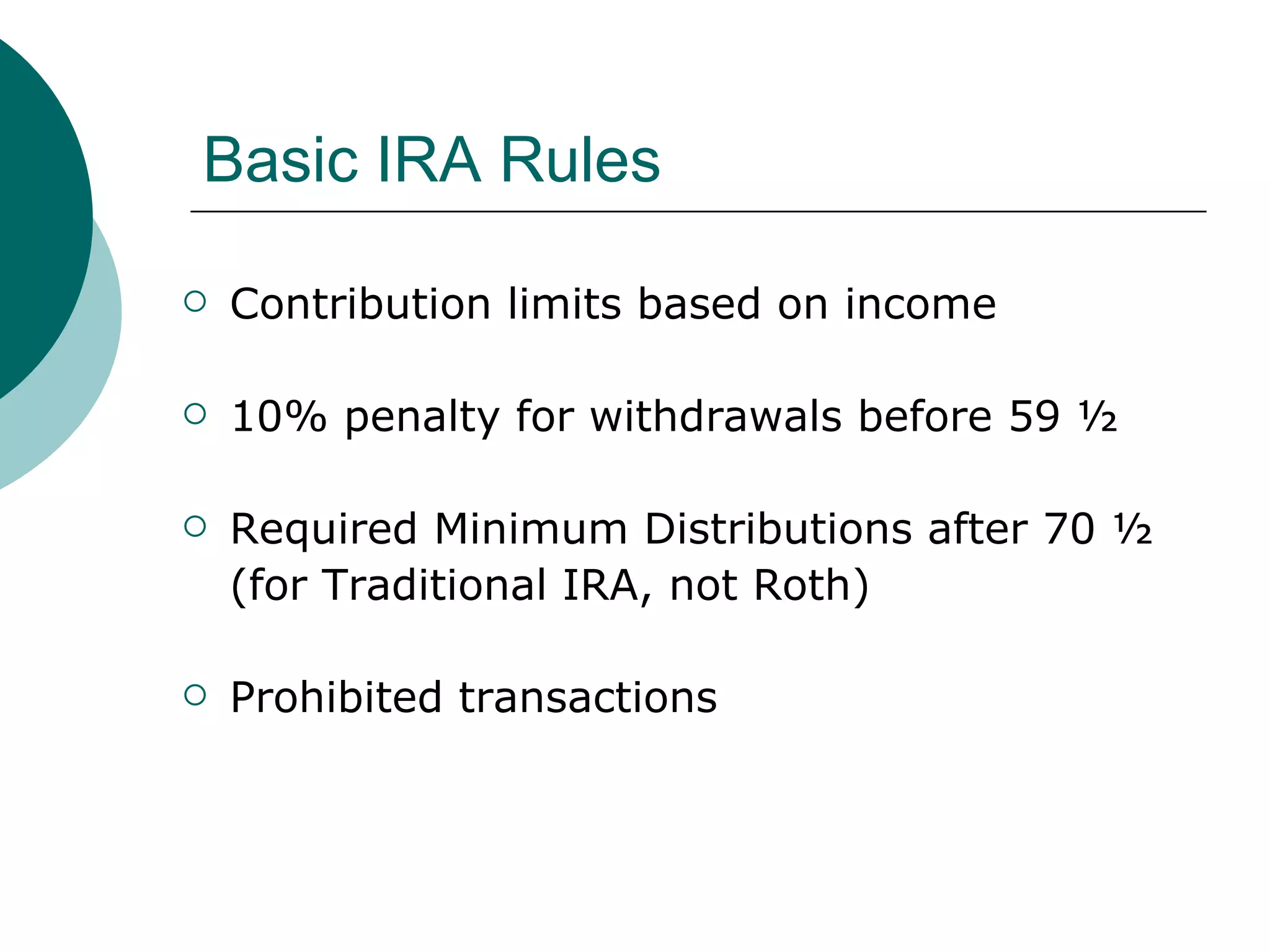 Managing Your IRAs | PPT