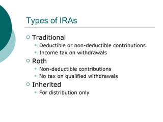 Managing Your IRAs | PPT