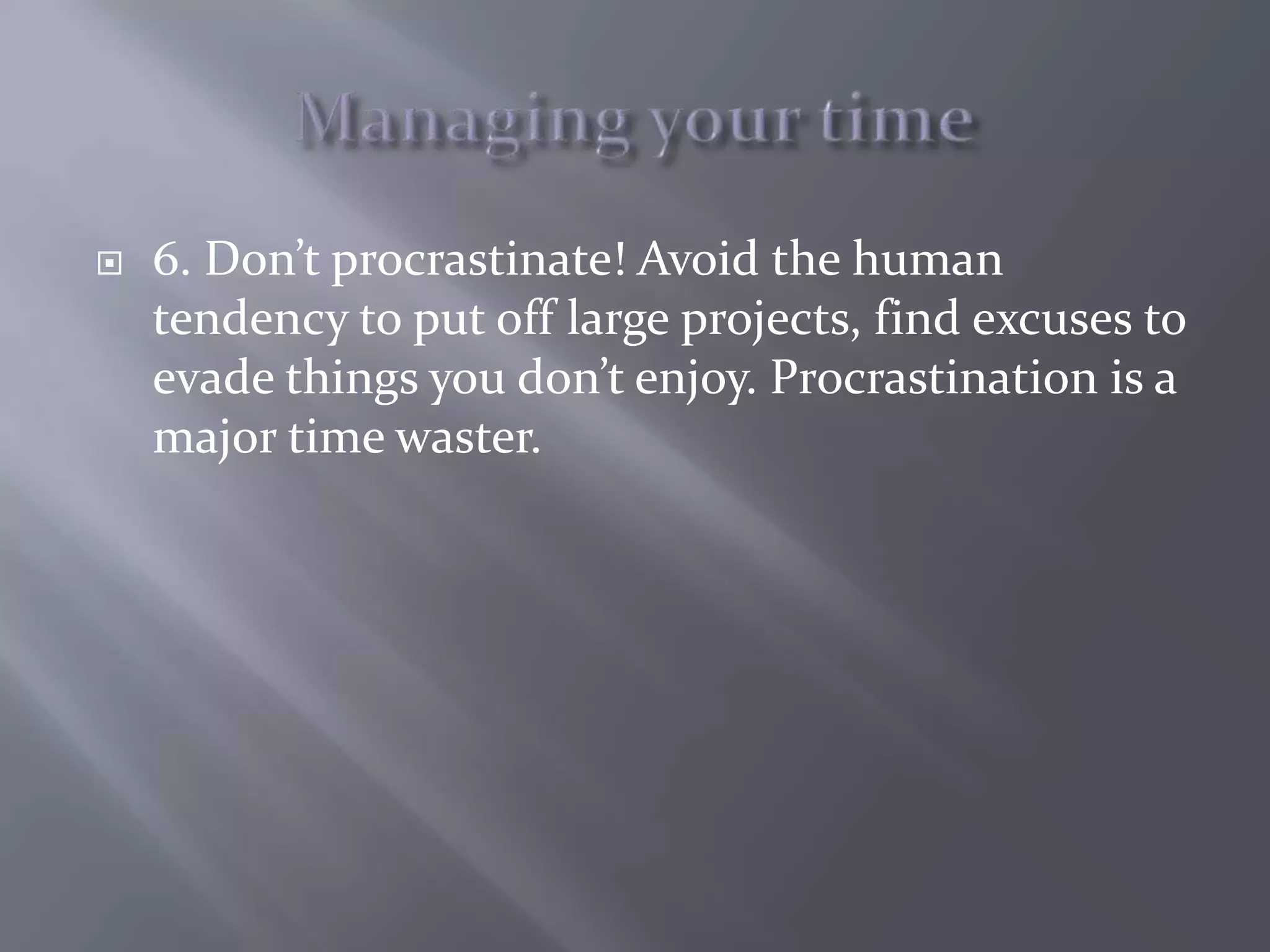 Managing your time | PPTX