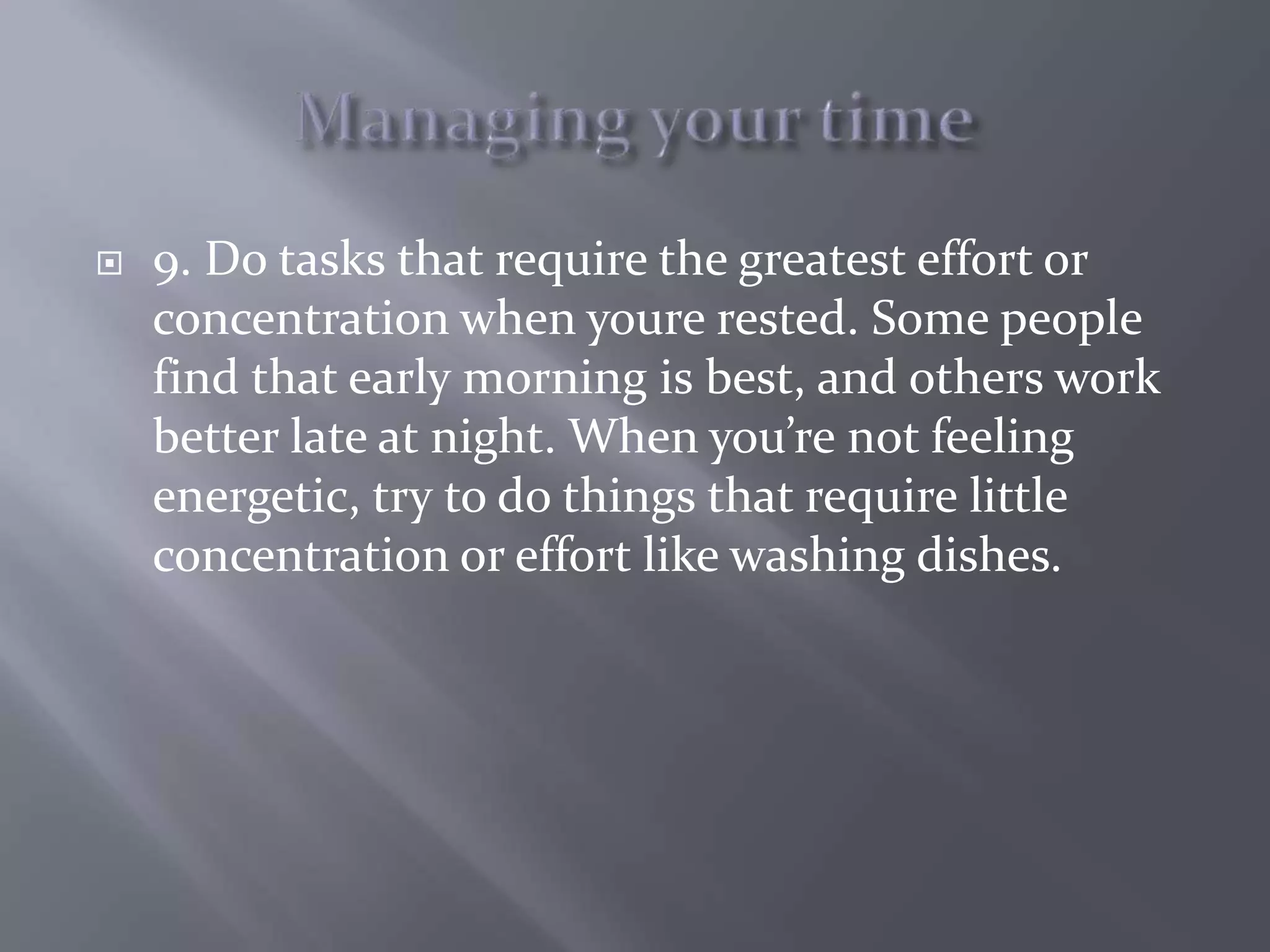 Managing your time | PPTX