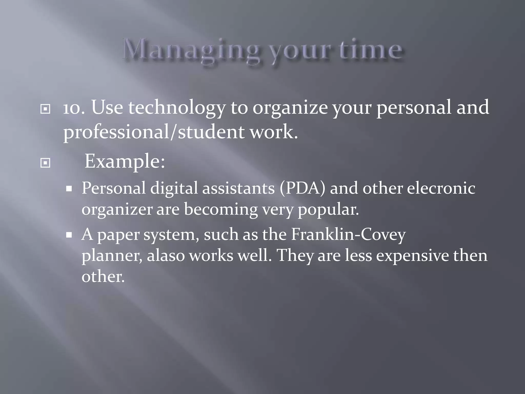 Managing your time | PPTX