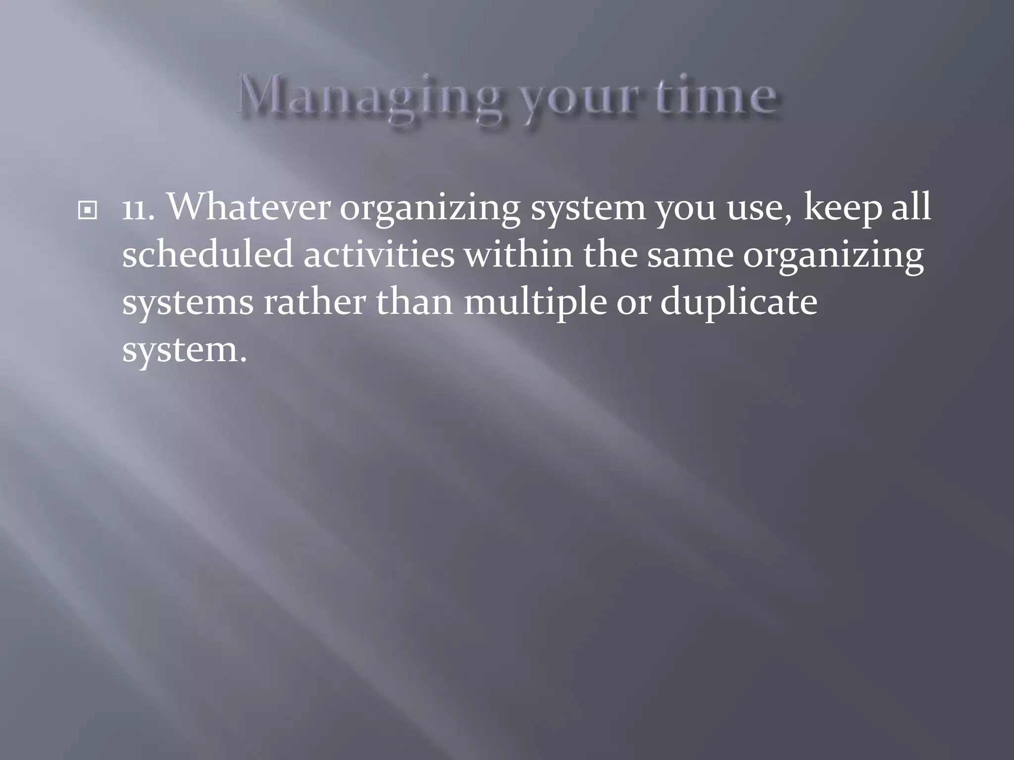 Managing your time | PPTX