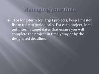 Managing your time | PPTX