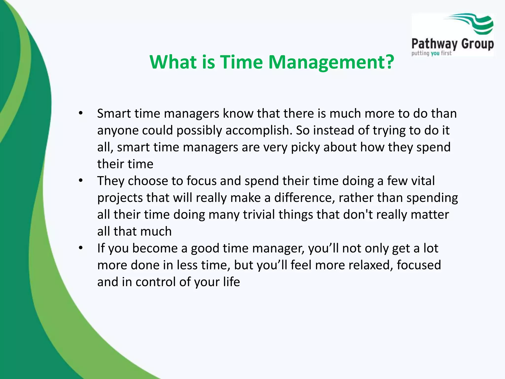 Managing your Time | PPTX | Career Advice | Careers