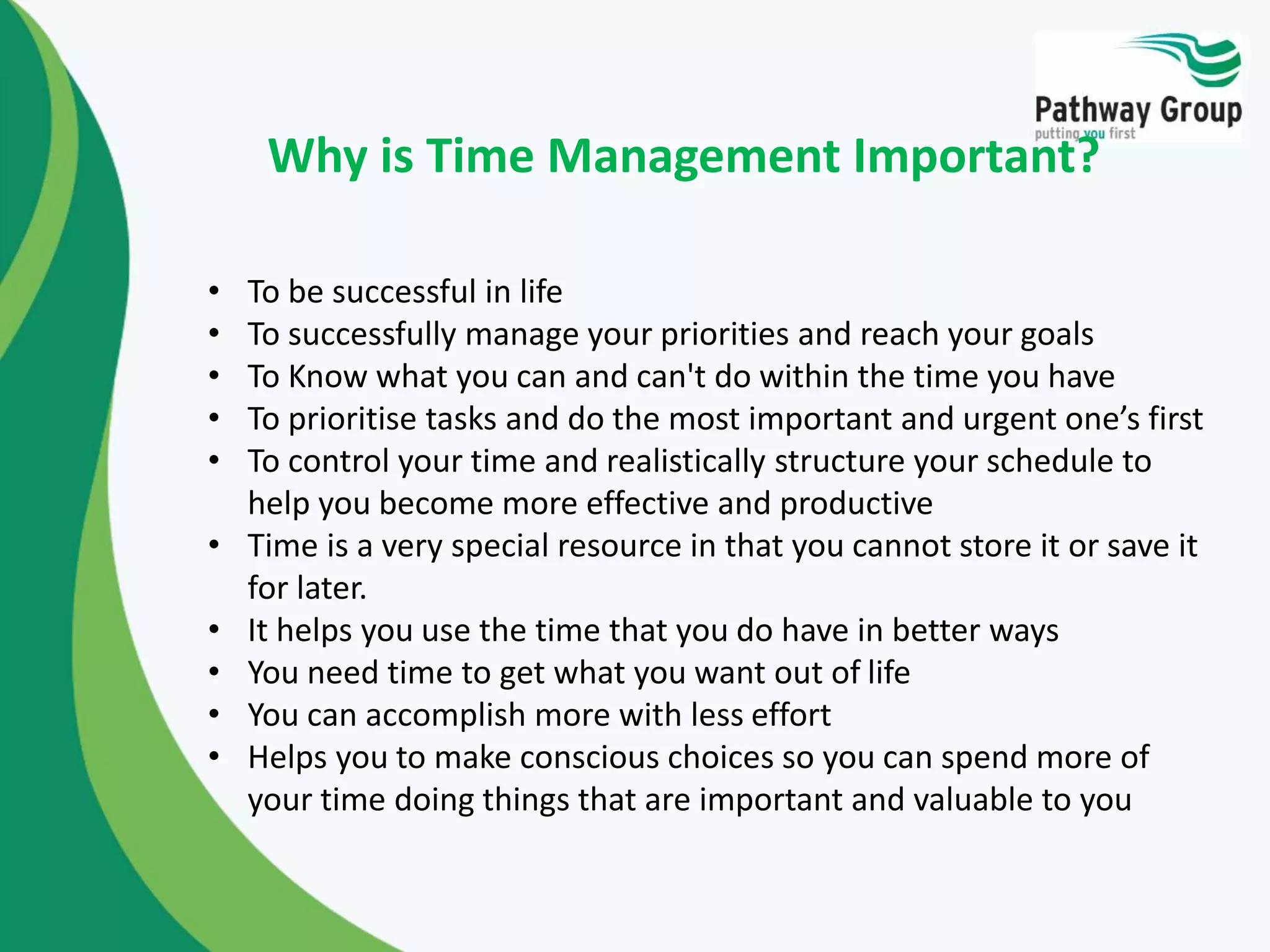 Managing your Time | PPTX | Career Advice | Careers