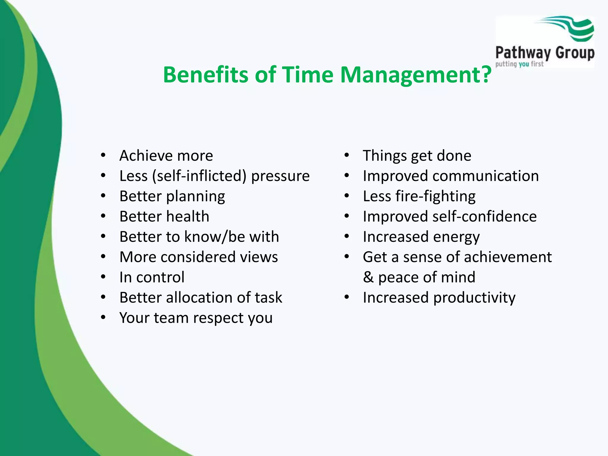 Managing your Time | PPTX | Career Advice | Careers