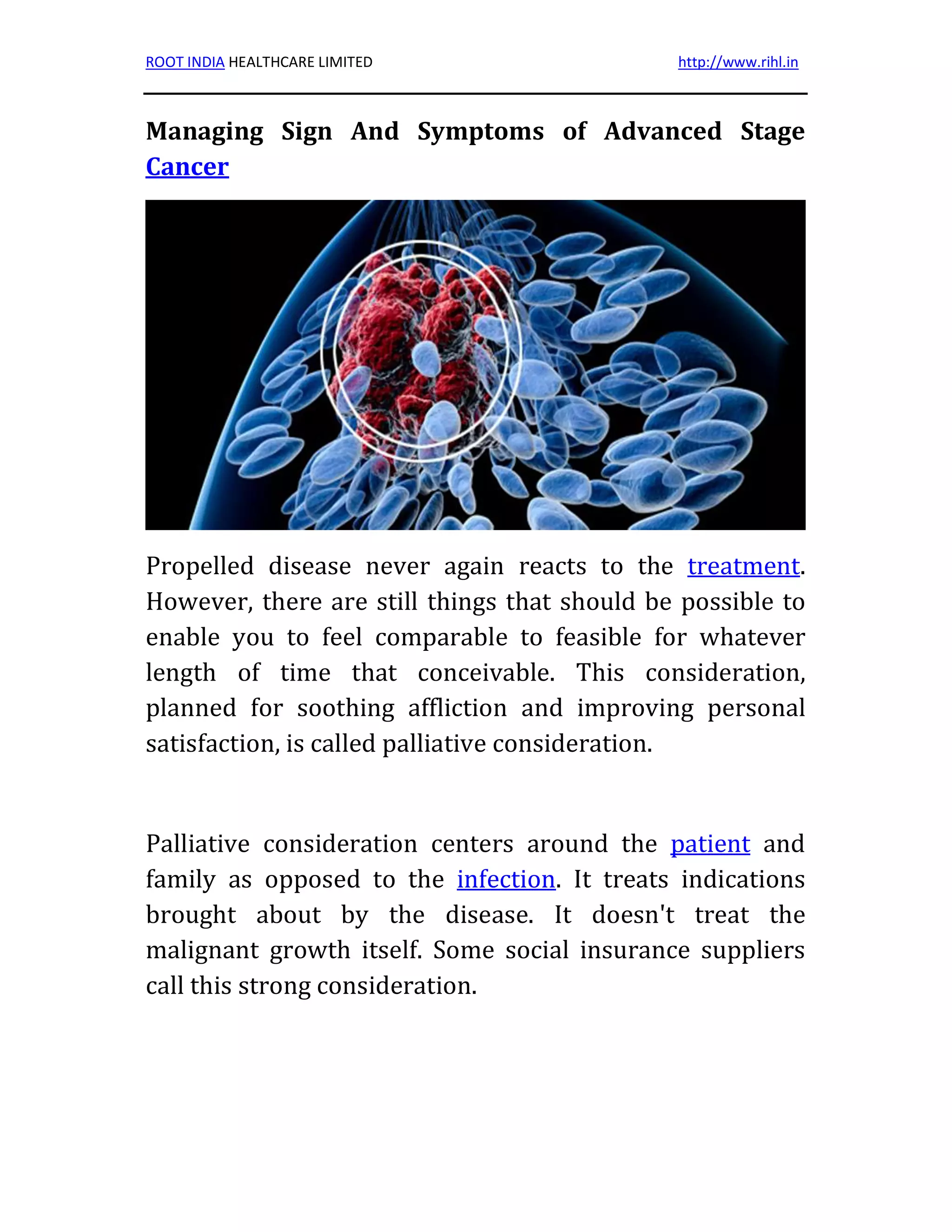 Managin sign and symptoms of advanced stage cancer | PDF | Cancer ...