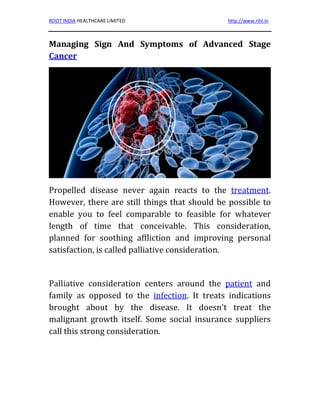 Managin sign and symptoms of advanced stage cancer | PDF | Cancer ...