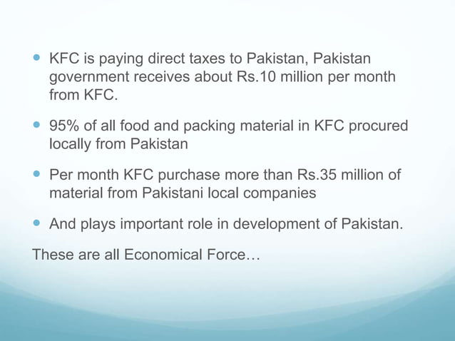 Task and General Environment of KFC in Pakistan | PPT