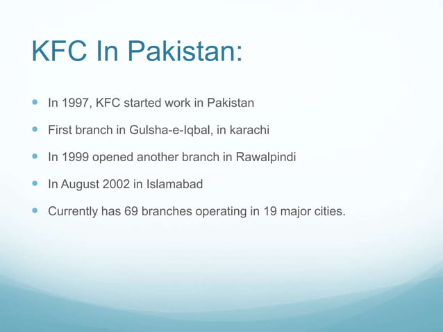 Task and General Environment of KFC in Pakistan | PPT