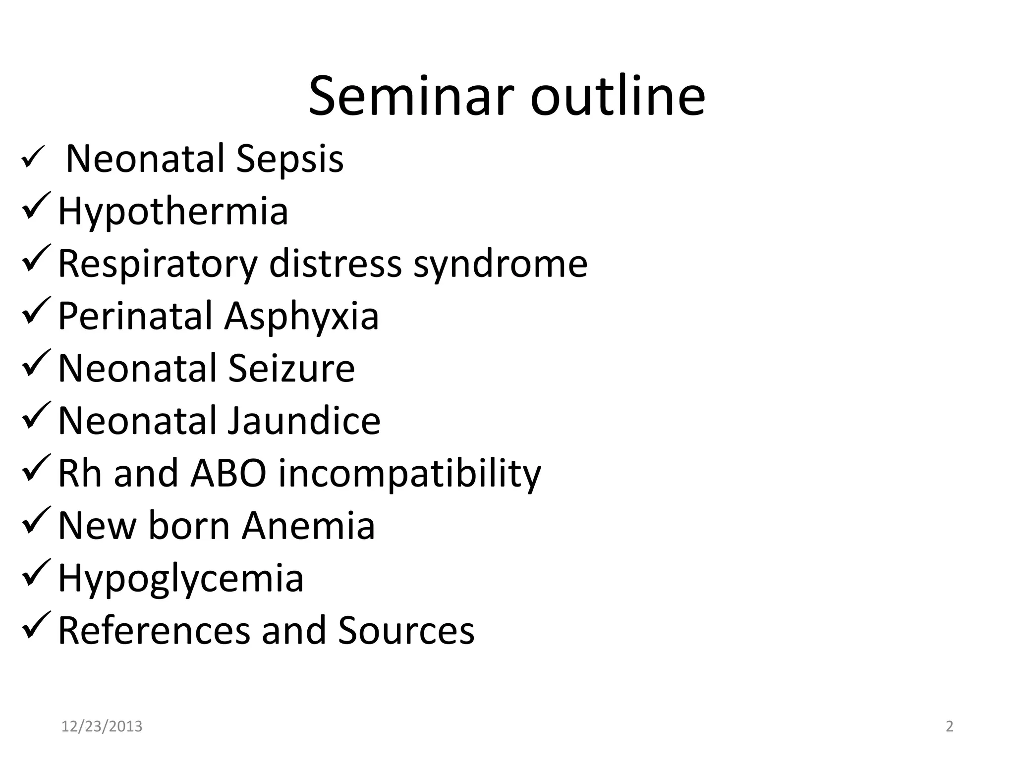 Managment of common neonatal problems | PPTX