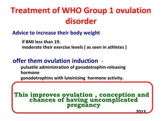 Management of infertility Nice Guidelines 2013 : Dr. Sharda Jain Dr ...