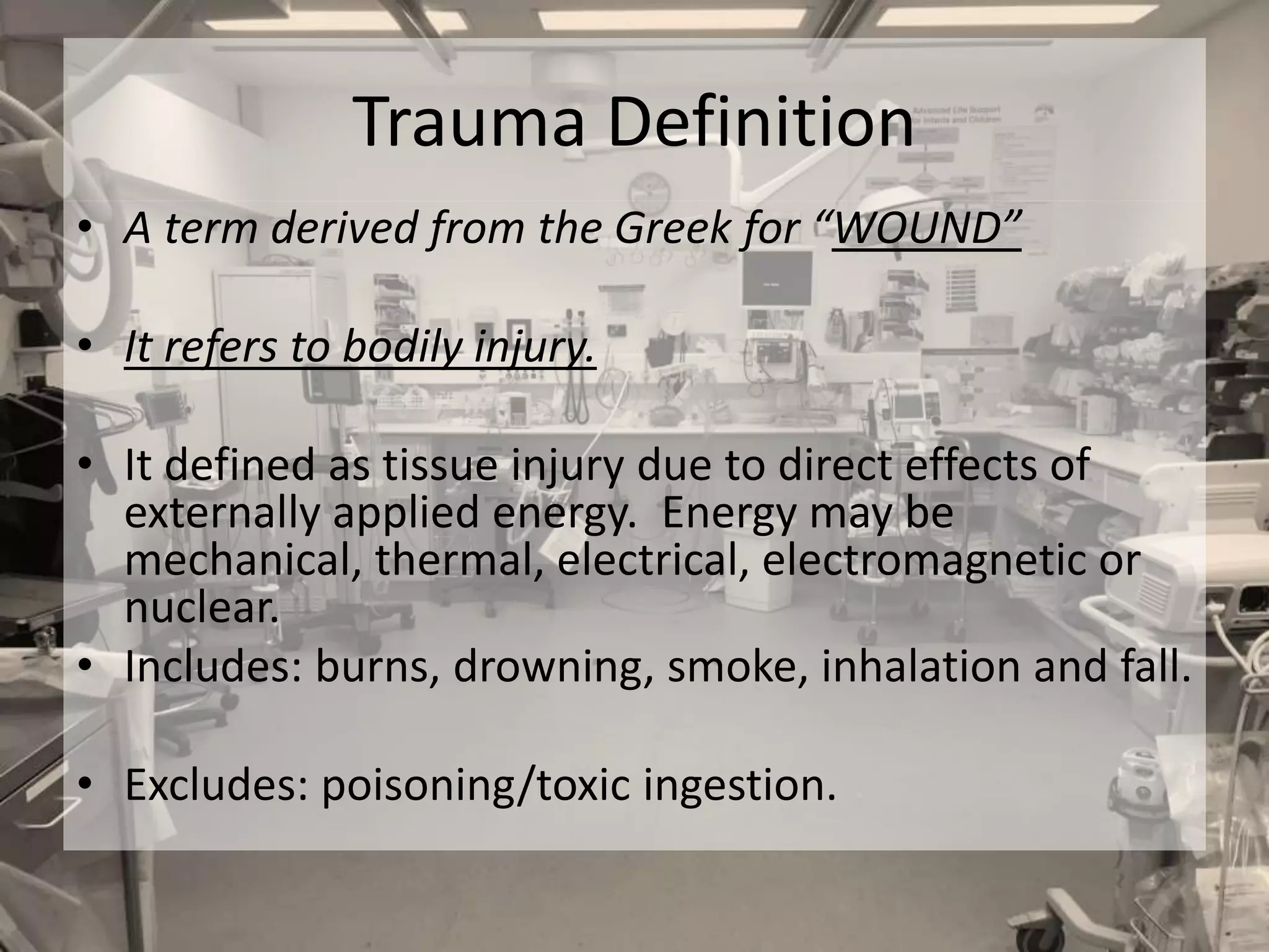 Major Trauma Management and Trauma Team Roles | PPTX