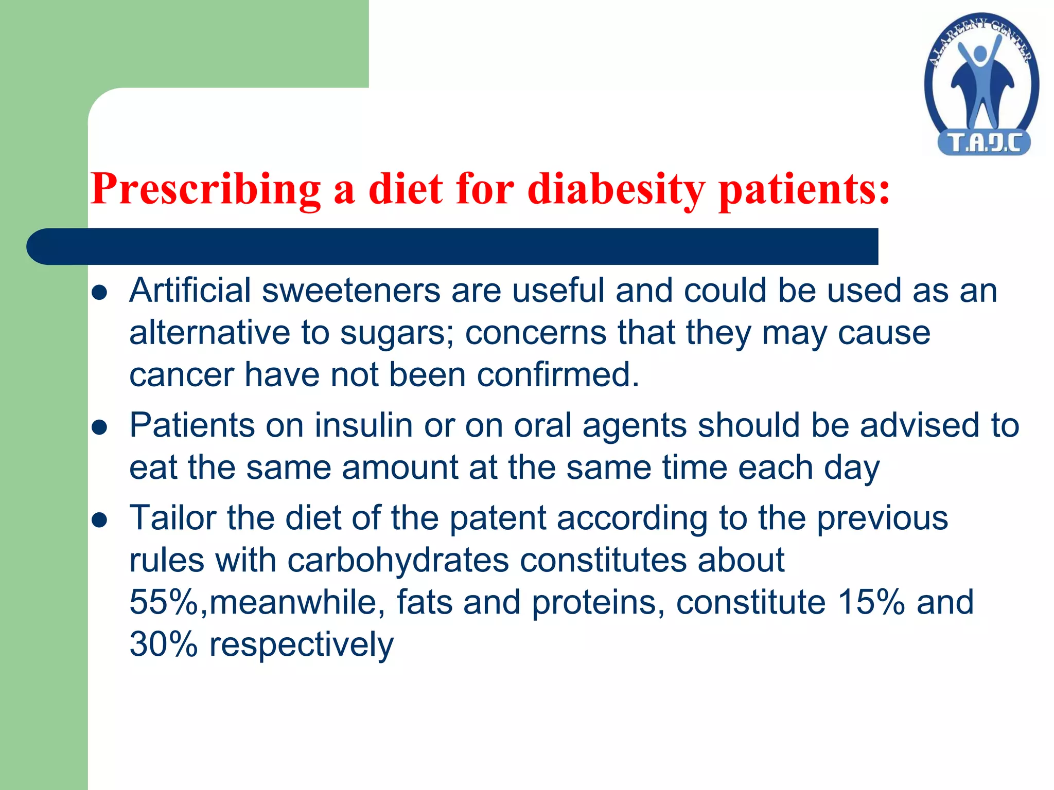 Managment of Diabesity (Obesity in diabetes mellitus) | PDF