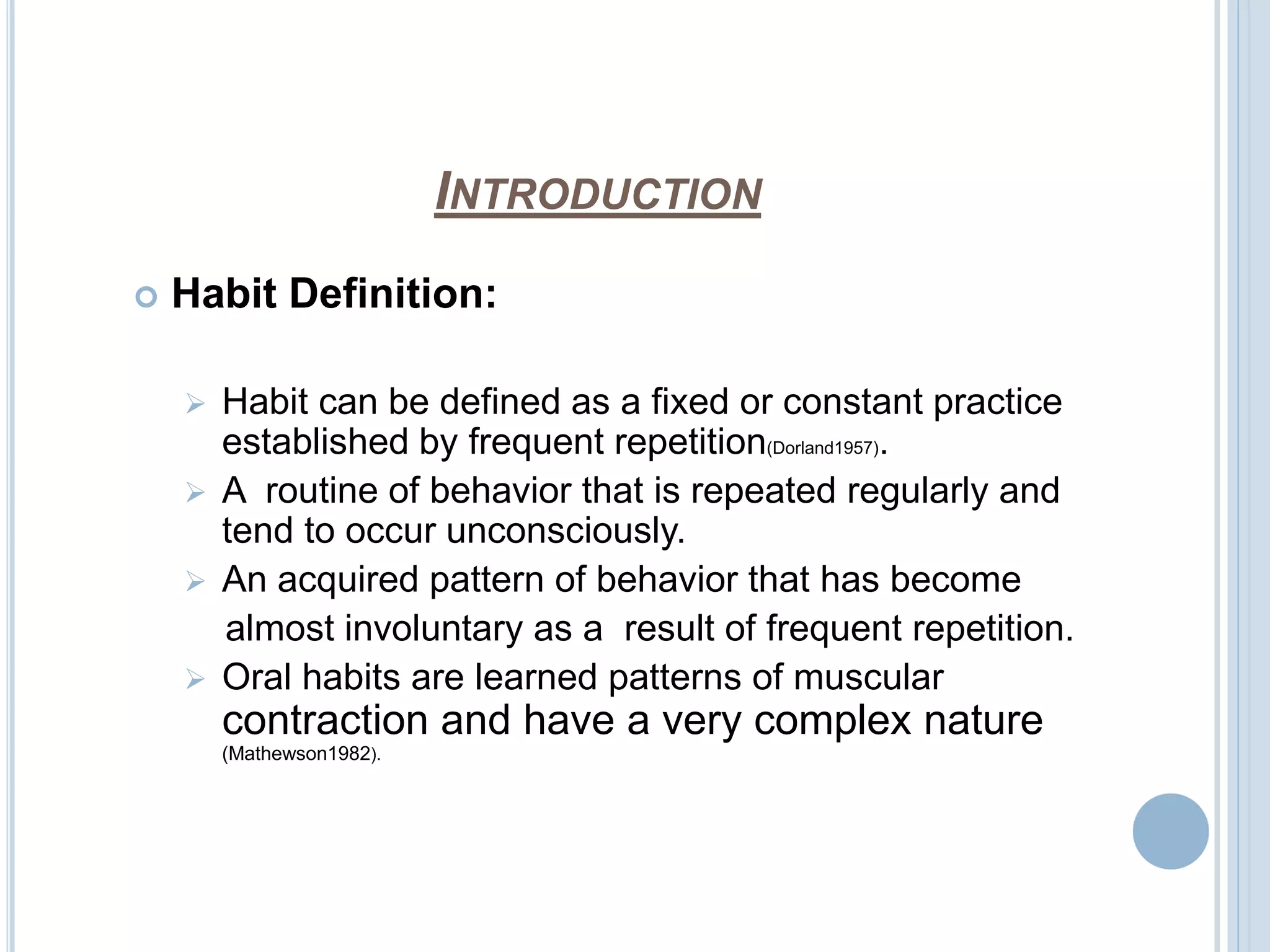 Managment of pernicious oral habits | PPTX