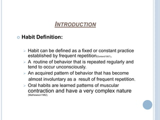 Managment of pernicious oral habits | PPTX