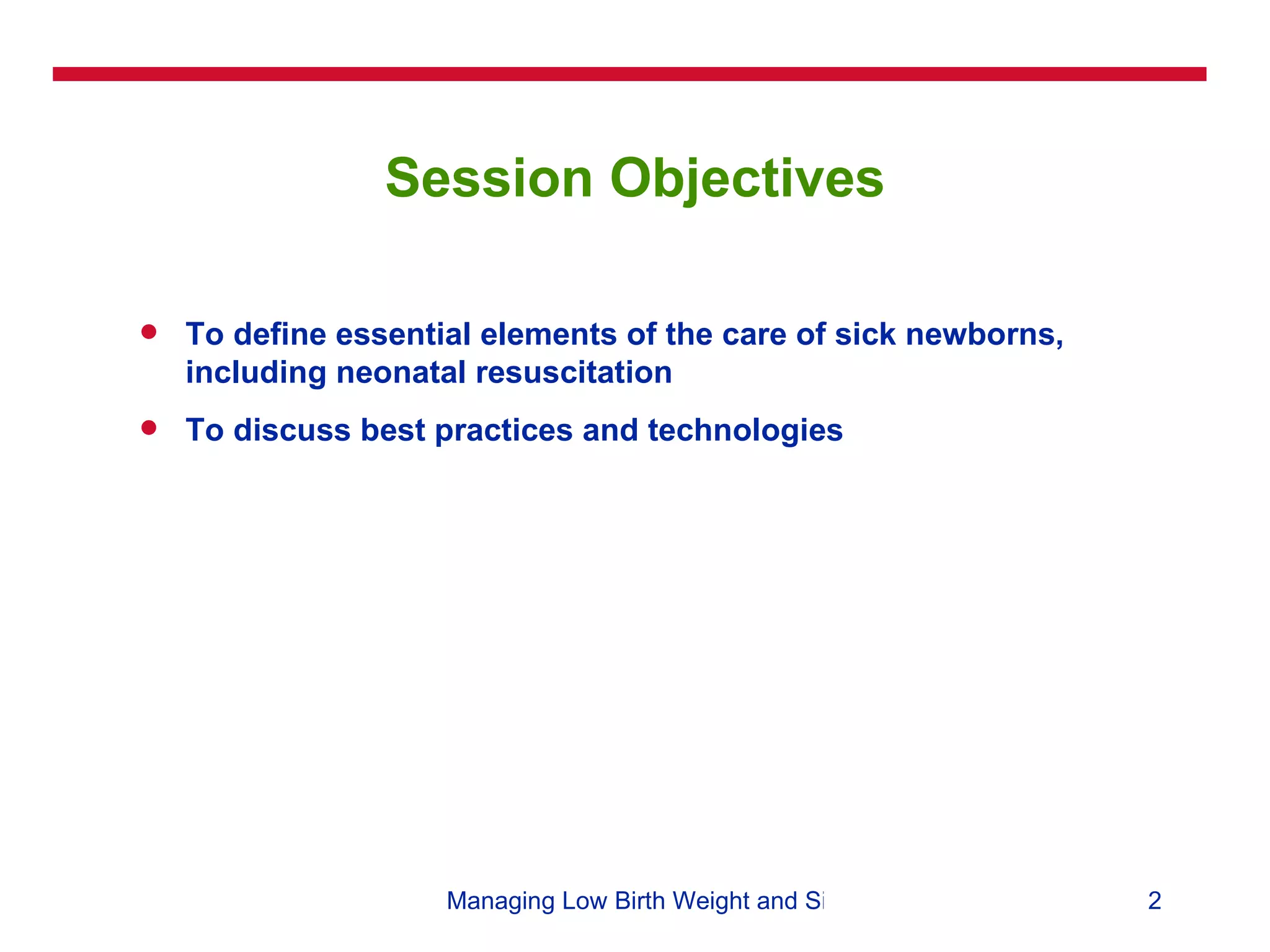 Managment Of Sick Newborn | PPT