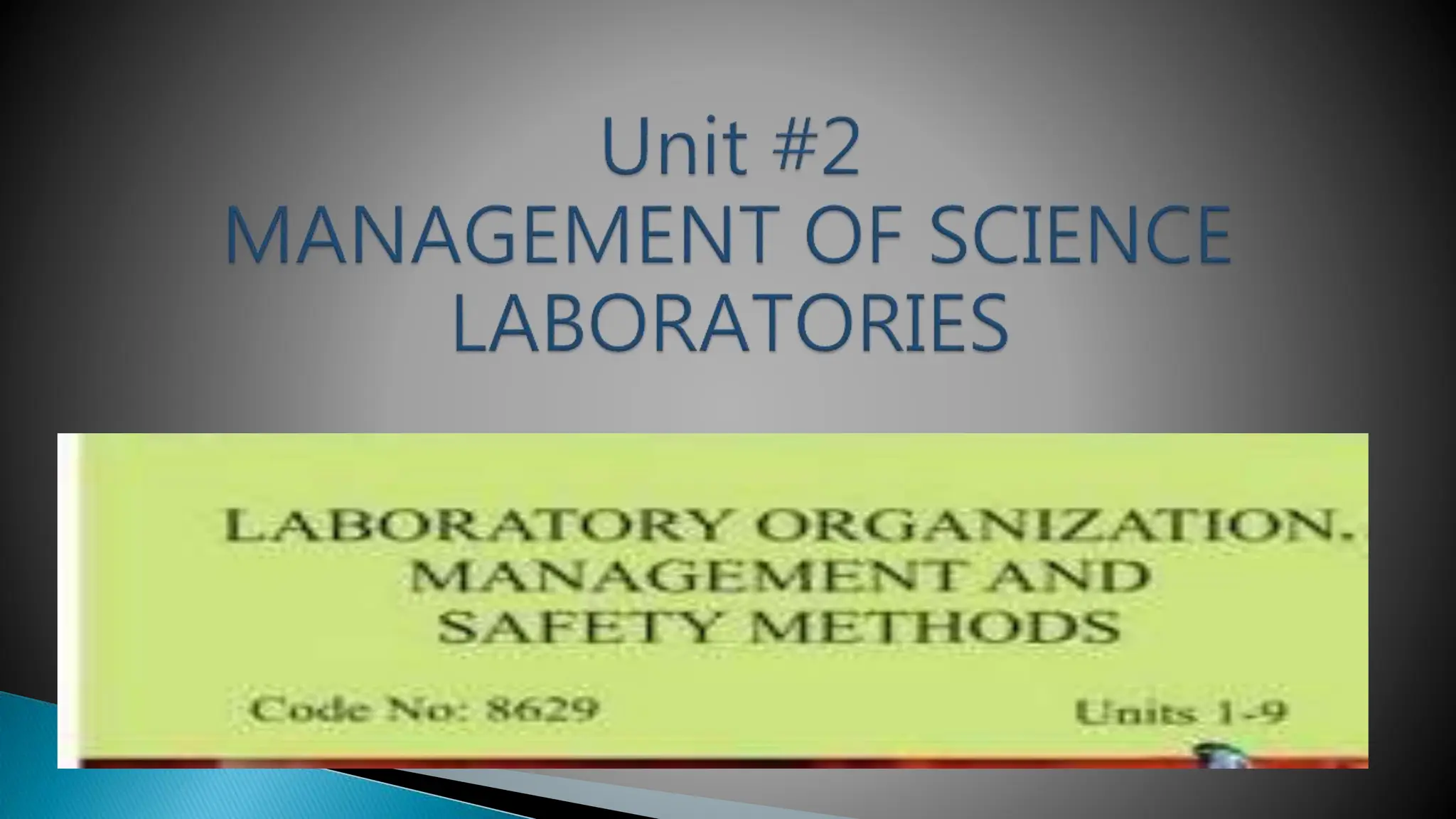 Managment of Science laboratory in laboratory organization | PPT