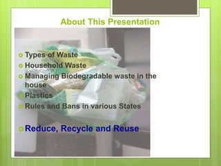 Managment of waste at house hold level | PPTX