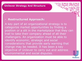 UNILEVER Organization's Detail | PPTX