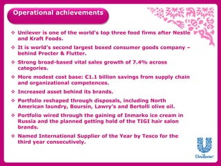 UNILEVER Organization's Detail | PPTX