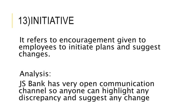 Henri Fayol's 14 Principles in JS BANK Ltd | PPT