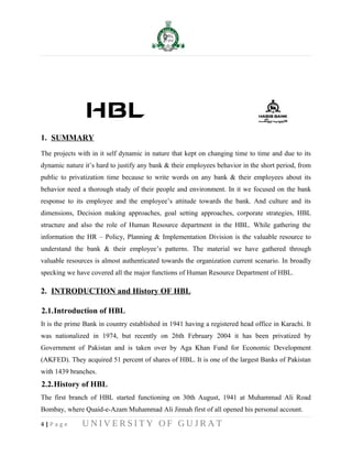 Managment project hbl group 6 | DOC | Business Banking & Finance | Business