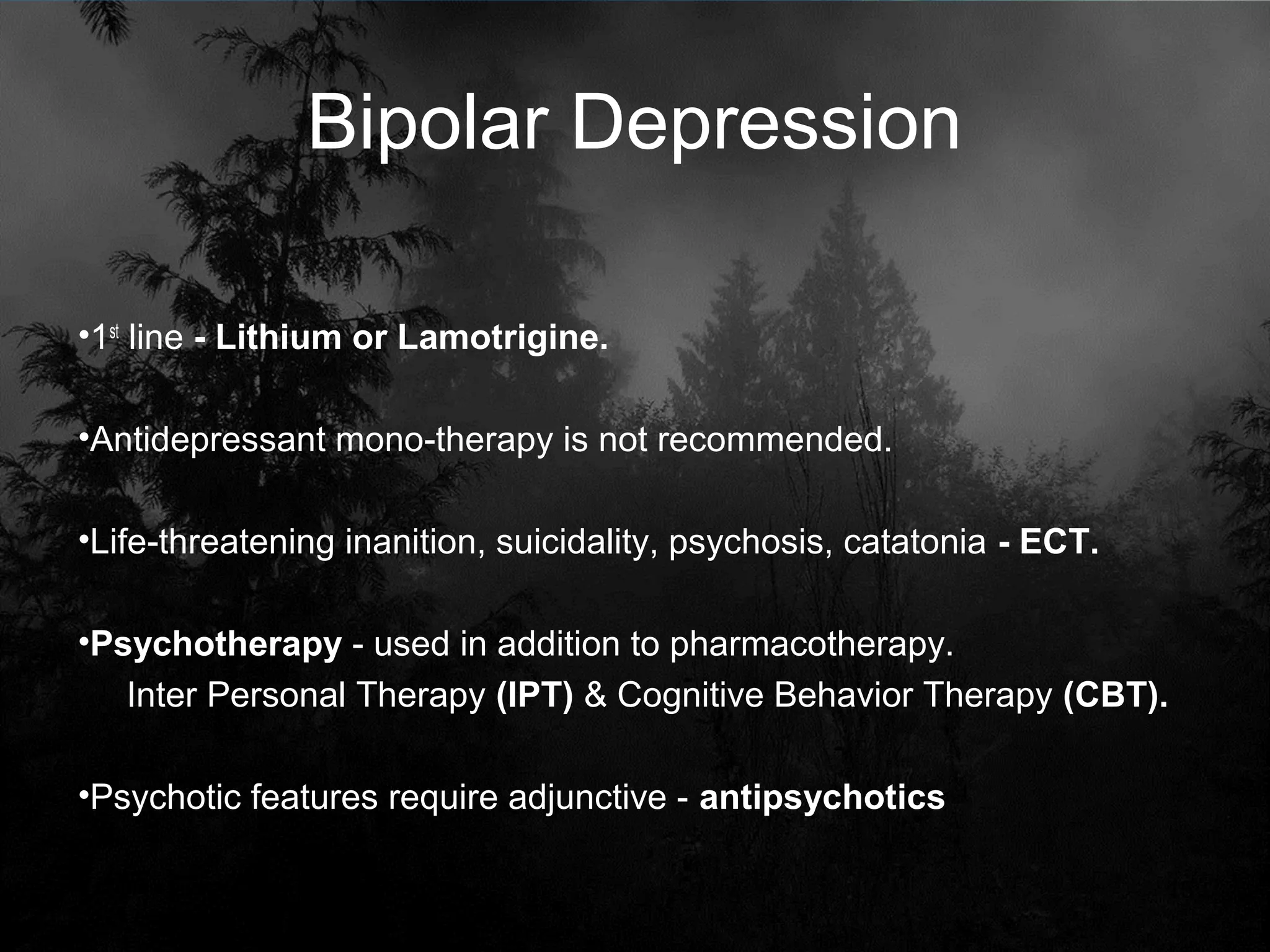 Pharmacological Management of Bipolar Disorder | PPT