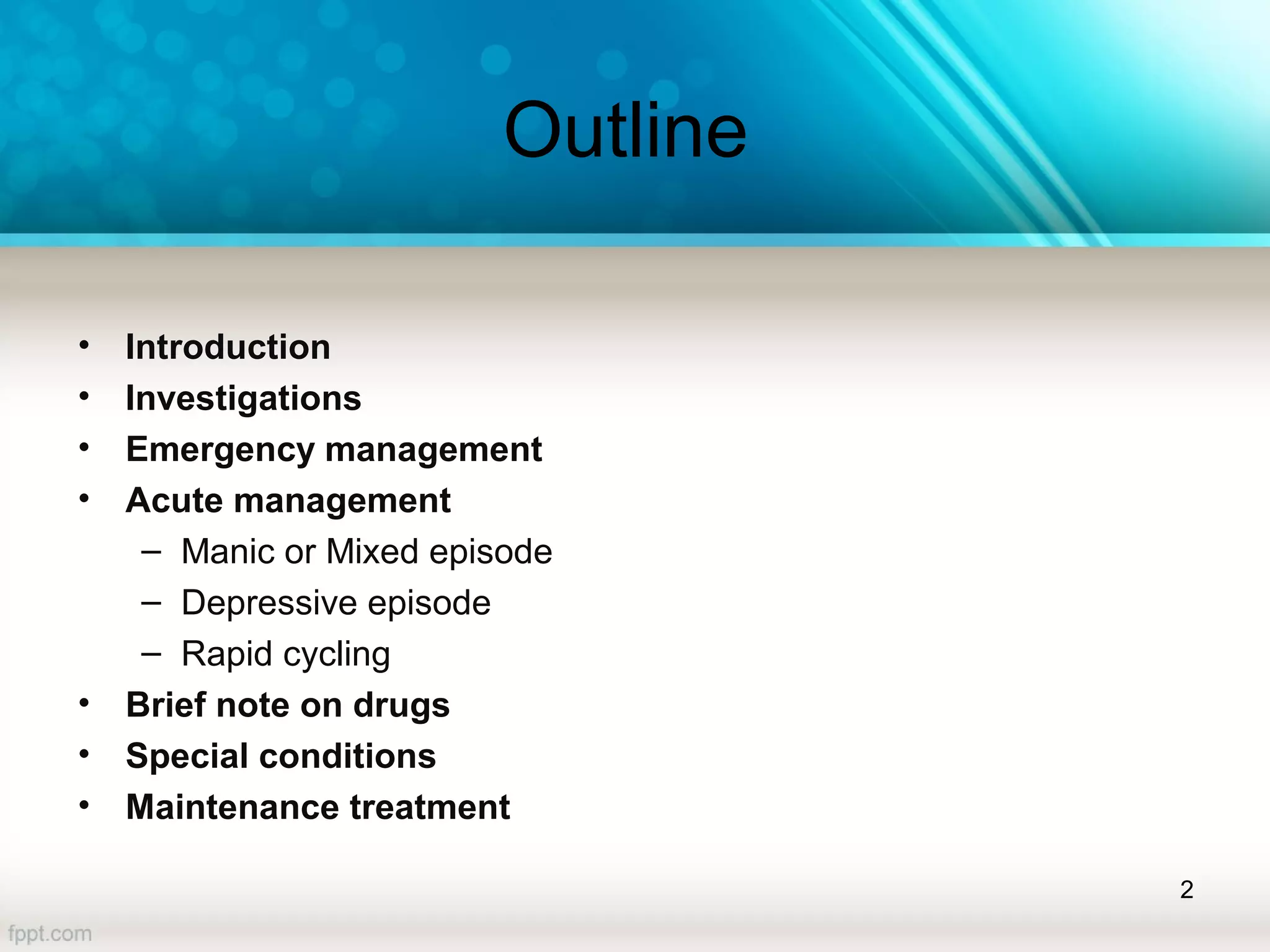 Pharmacological Management of Bipolar Disorder | PPT
