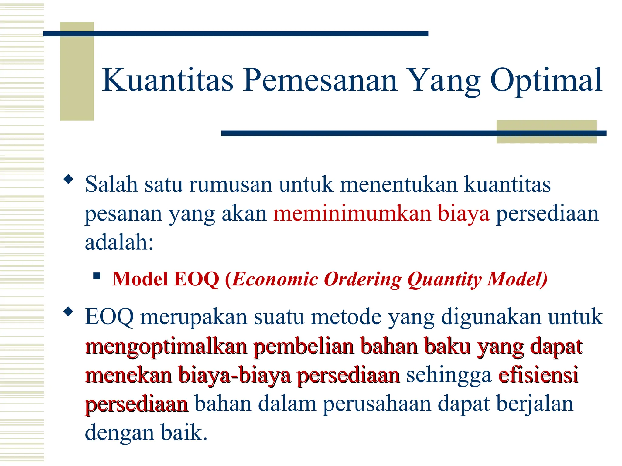 Manajajemen Persediaan tambahan pada sistem rantai pasok | PPT