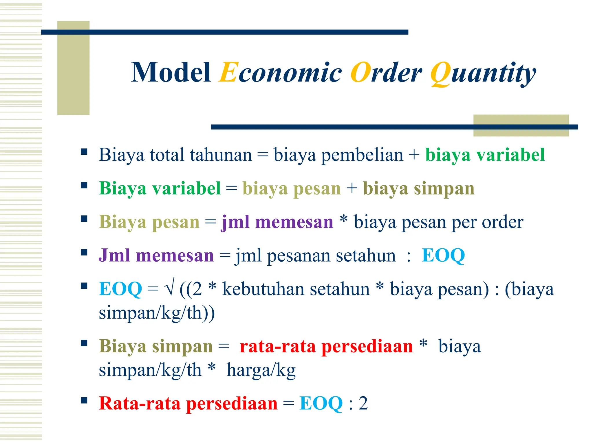 Manajajemen Persediaan tambahan pada sistem rantai pasok | PPT
